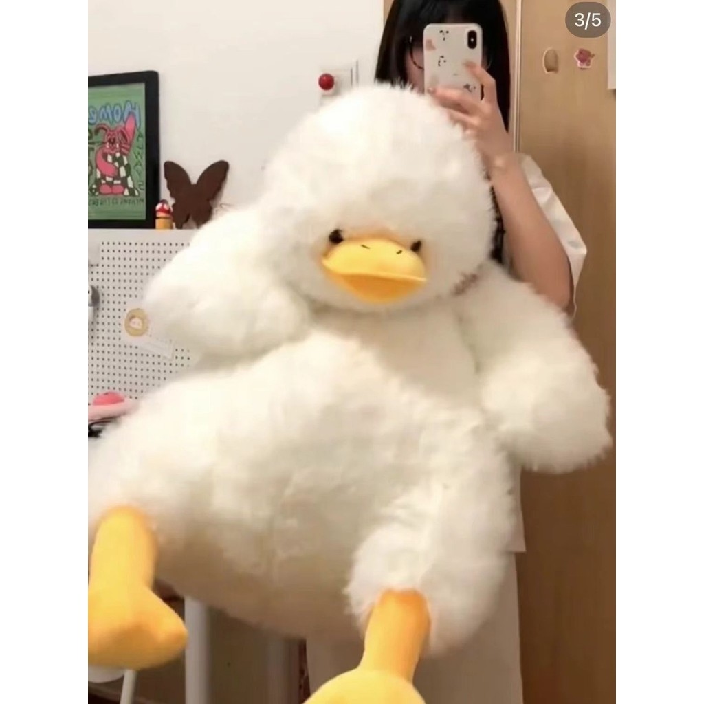 Cute Long-haired Pier Duck Doll Plush Toy Yellow Duck Duck Doll Girl ...