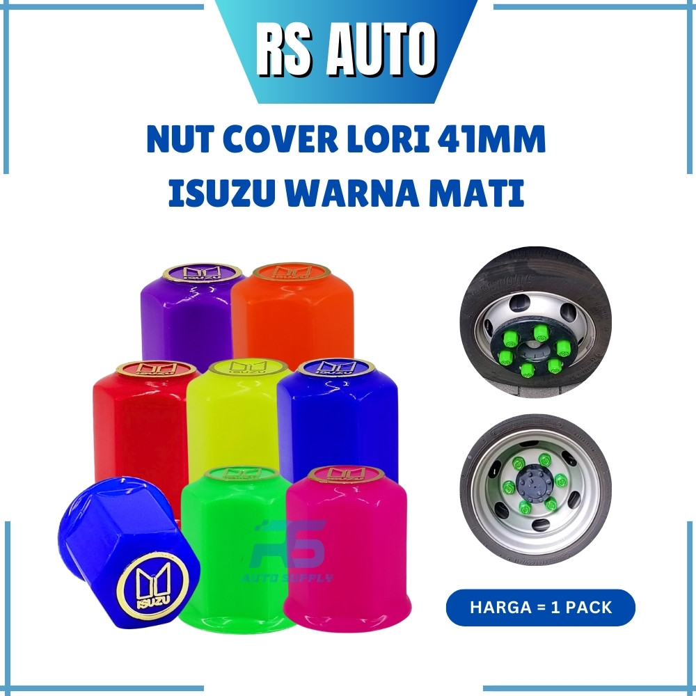 1 PACK 8 biji Nut Cover Thailand Warna Mati Nut Tayar Lorry Truck 41mm ...
