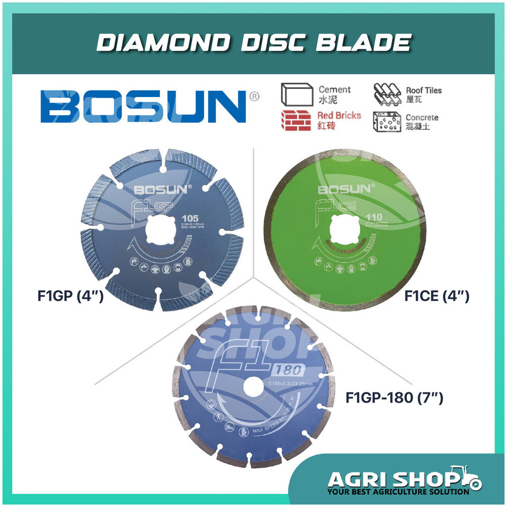 BOSUN Diamond Wheel Cutting Disc ( 4" | 7" ) Tile Marble Ceramic Cutter ...