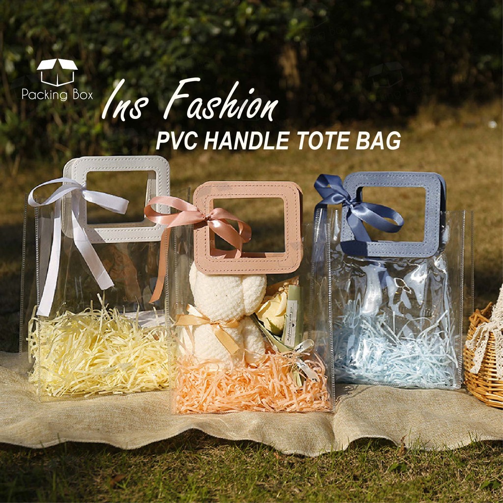 PKB 1pc Double Layer Premium Gift Bag Tote Handle Bag Wedding Event PVC ...