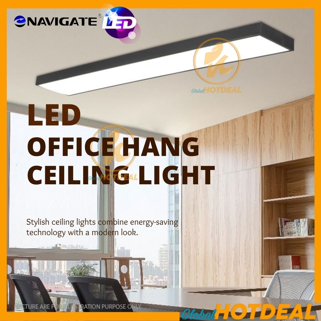 55W LED Linear Light Casing Lampu Panjang LED Office Light Hanging ...