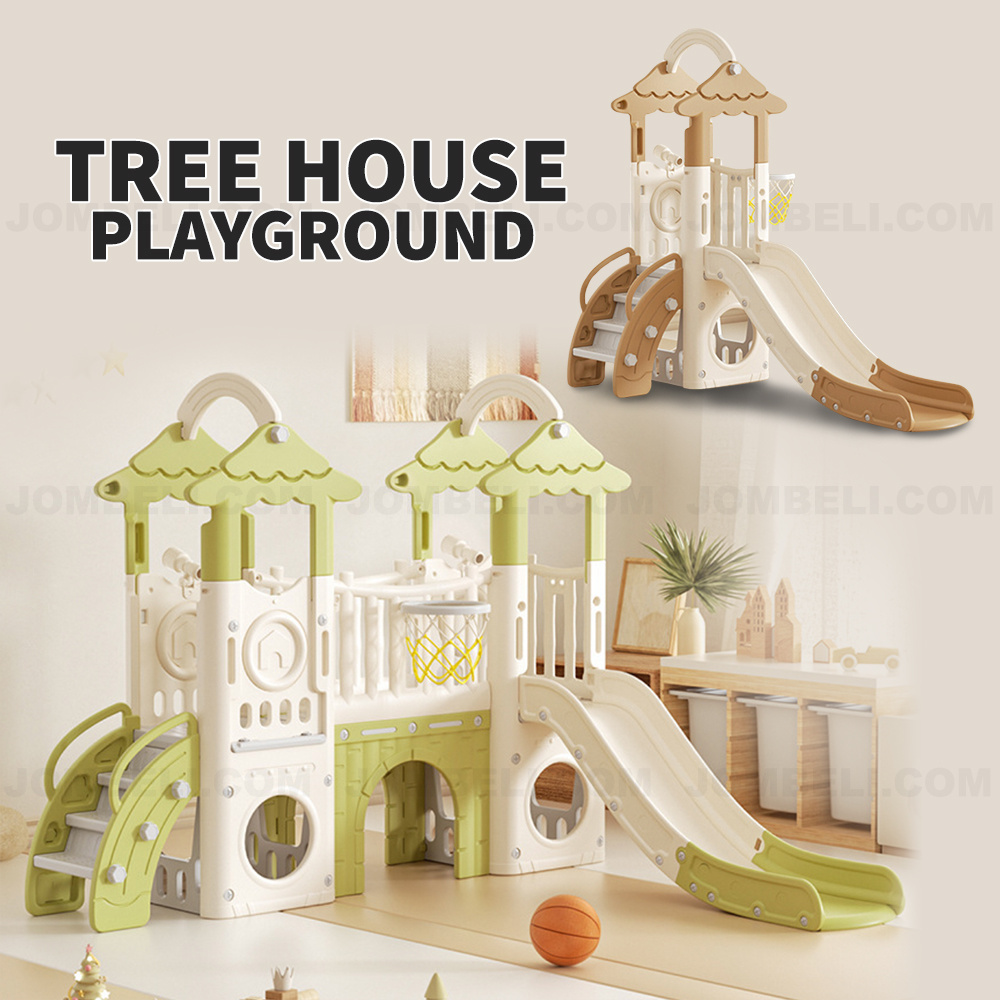 TREE HOUSE PLAYGROUND Kindergarten Kid Giant Playground Swing Slide ...
