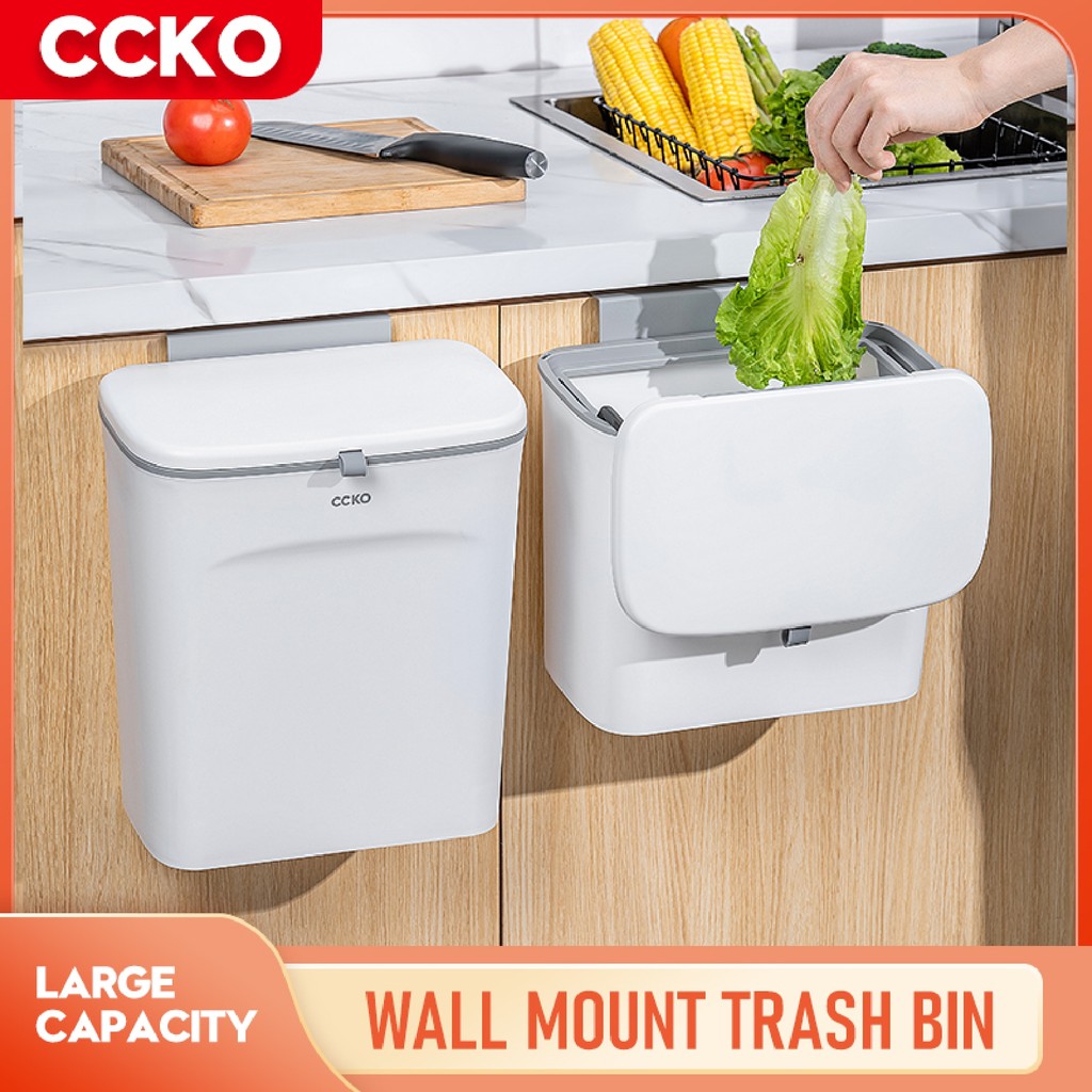 CCKO PET Hangable Bin Kitchen Waste Separation Caddy Mini Bin (7L/9L ...