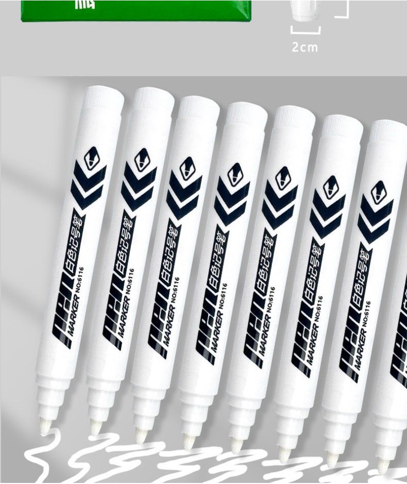 [Waterproof Ink] White Thick Tip Marker Large Size Pen Oily Non-Fading Big Tip Pen Express ...