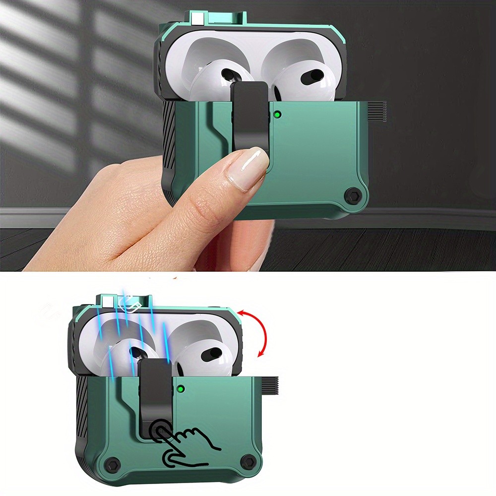 TPU Secure Lock Clip Case for AirPods 4 2024 Pro Pro2 Hard Shockproof ...