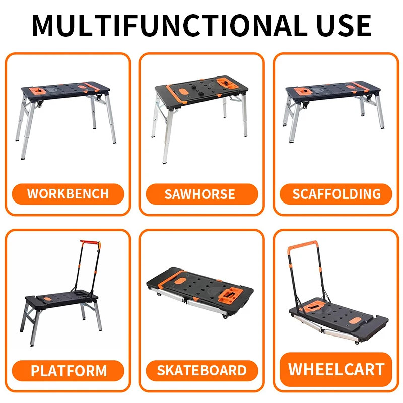 JR-018 Multifunctional Folding Work Table, 7 in 1 Work Benches for ...