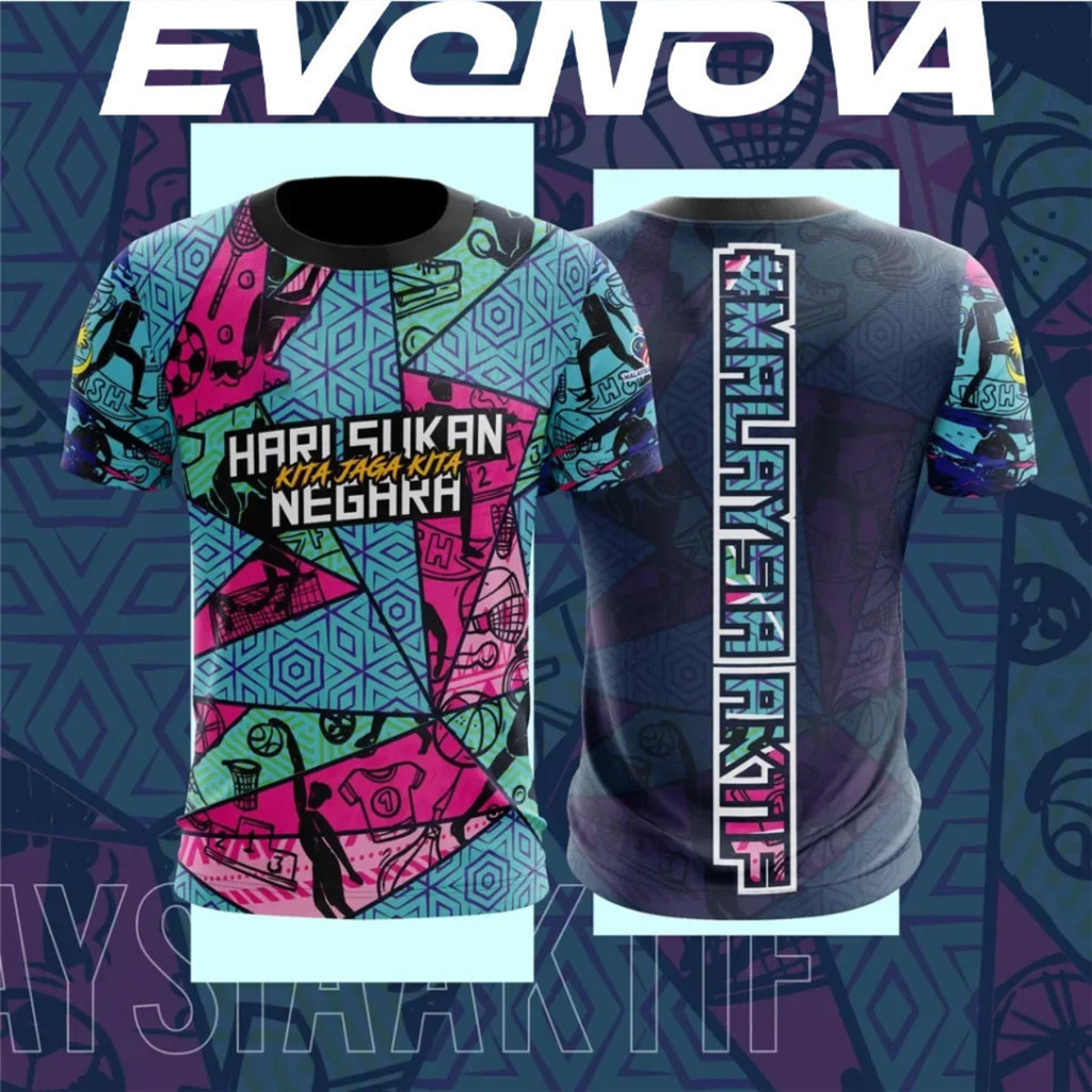 NEW Malaysia HARI SUKAN NEGARA 2025 Design Full Sublimation T Shirt ...