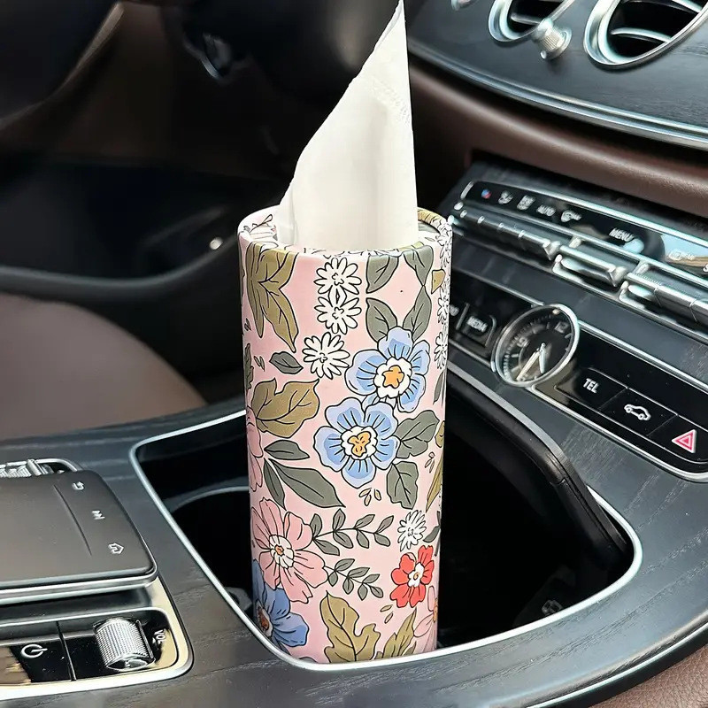 Car Tissue Cylinder with Facial Tissue Bulk Round Floral Car Tissue ...