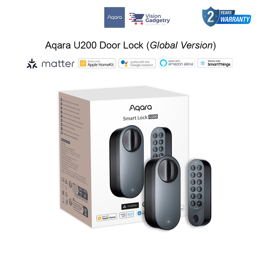 [Global] Aqara U200 Smart Lock Thread Bluetooth NFC EL-D02D | Shopee Malaysia