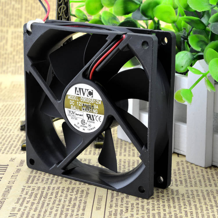 Genuine AVC 9025 9CM/cm D9025B12M 12V 0.3A 2-Wire Silent Cooling Fan ...