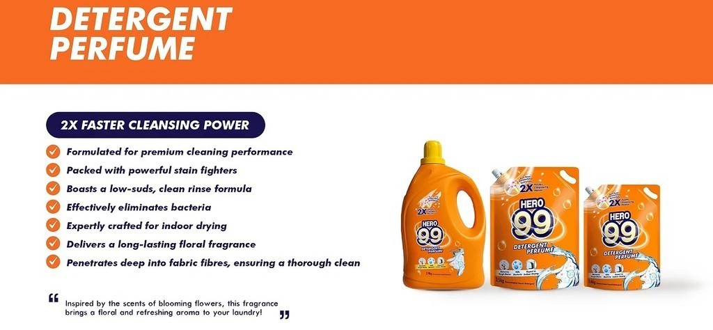 (INDOOR DRYING) MBHL HERO 99 Liquid Detergent Perfume Fabric Softener ...