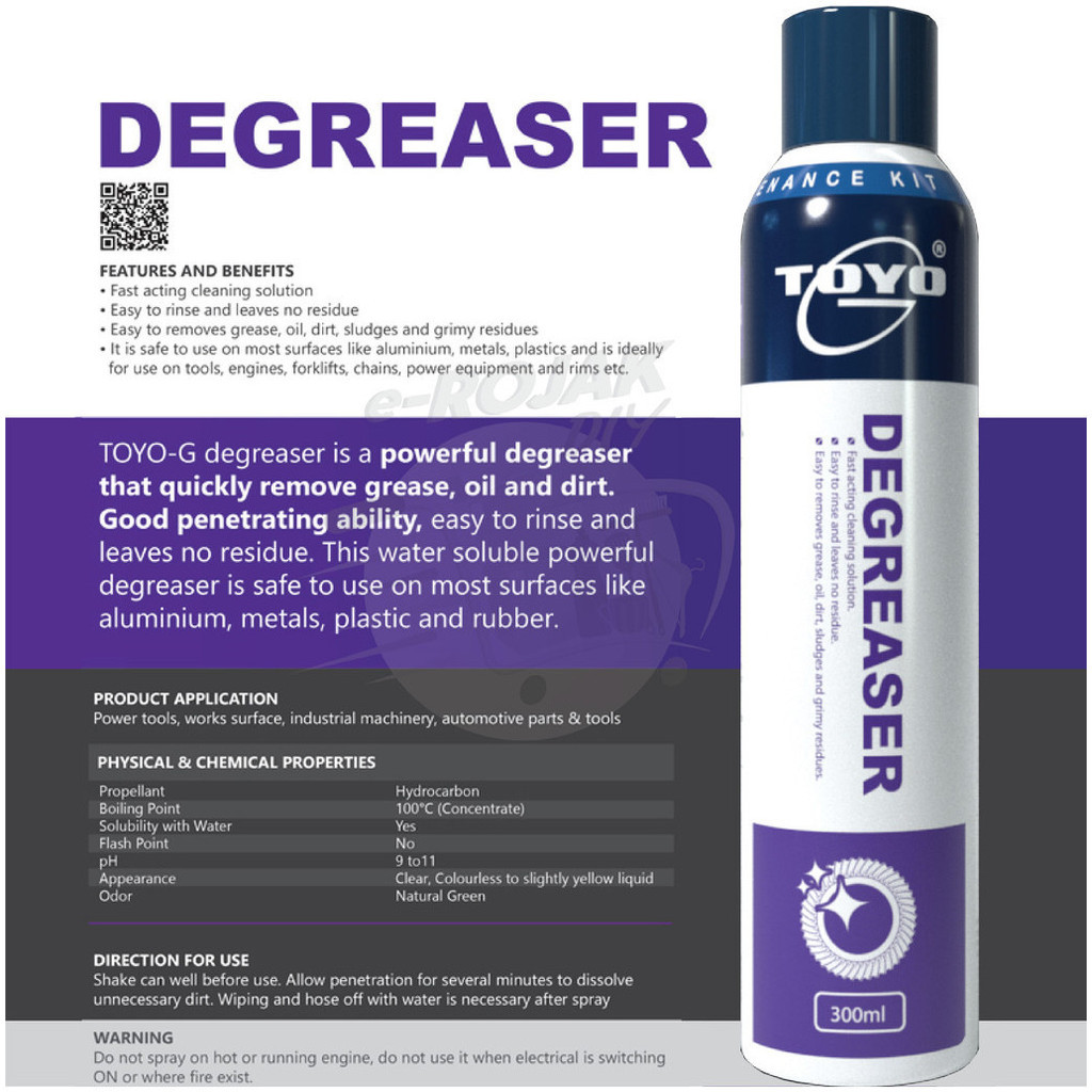 TOYO-G Degreaser Spray 300ml除油喷雾 | Shopee Malaysia