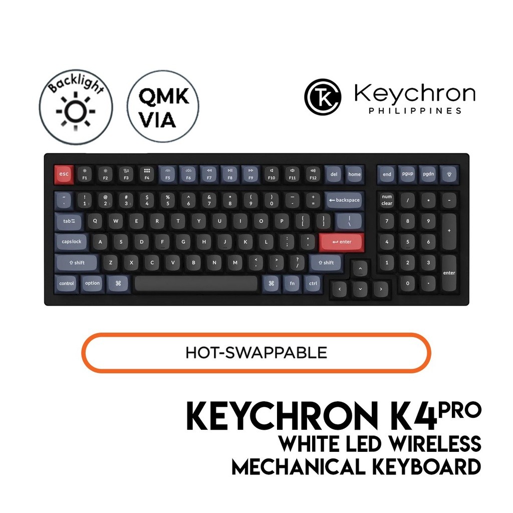 Keychron K4 Pro QMK Mechanical Keyboard 96% Layout, Wired/Bluetooth ...