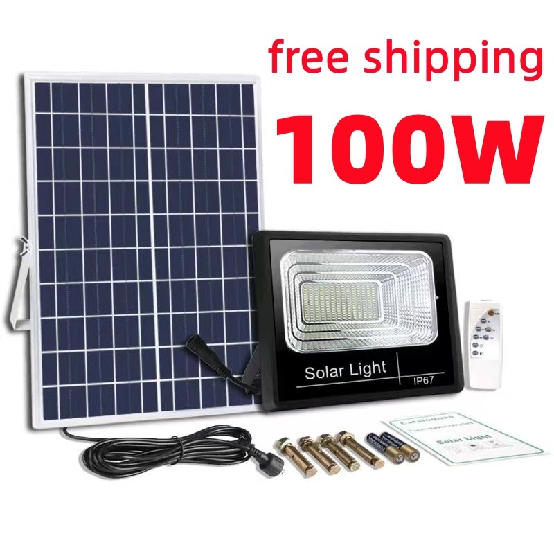 LED Flood Solar Light 100W Outdoor Street Lamp Waterproof IP67 With ...