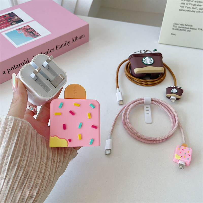 For IPhone / IPad 18W/20W 4 in 1 Set Cable Protector Cord Accessories ...