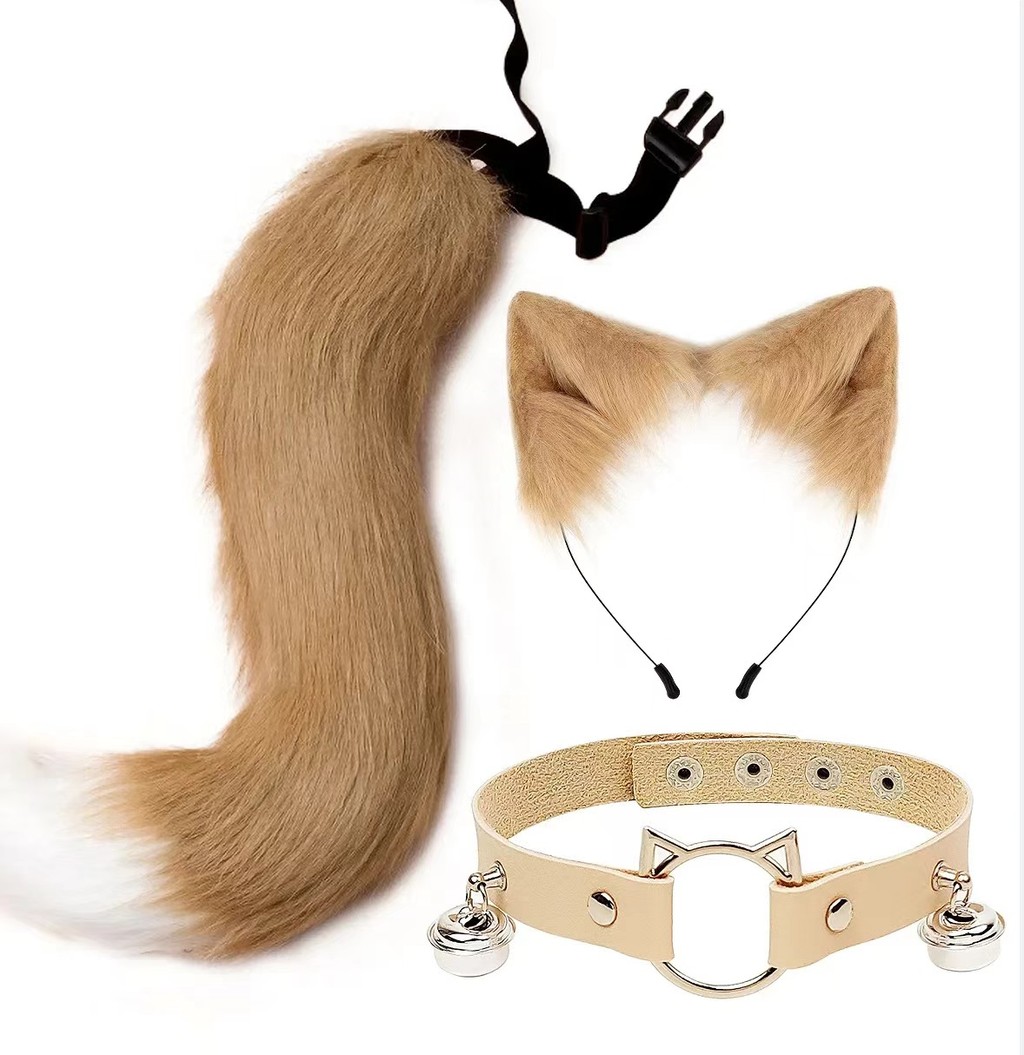 Halloween Tail COS Toy Cat Ear and Tail Set Fox Japanese Cosplay ...