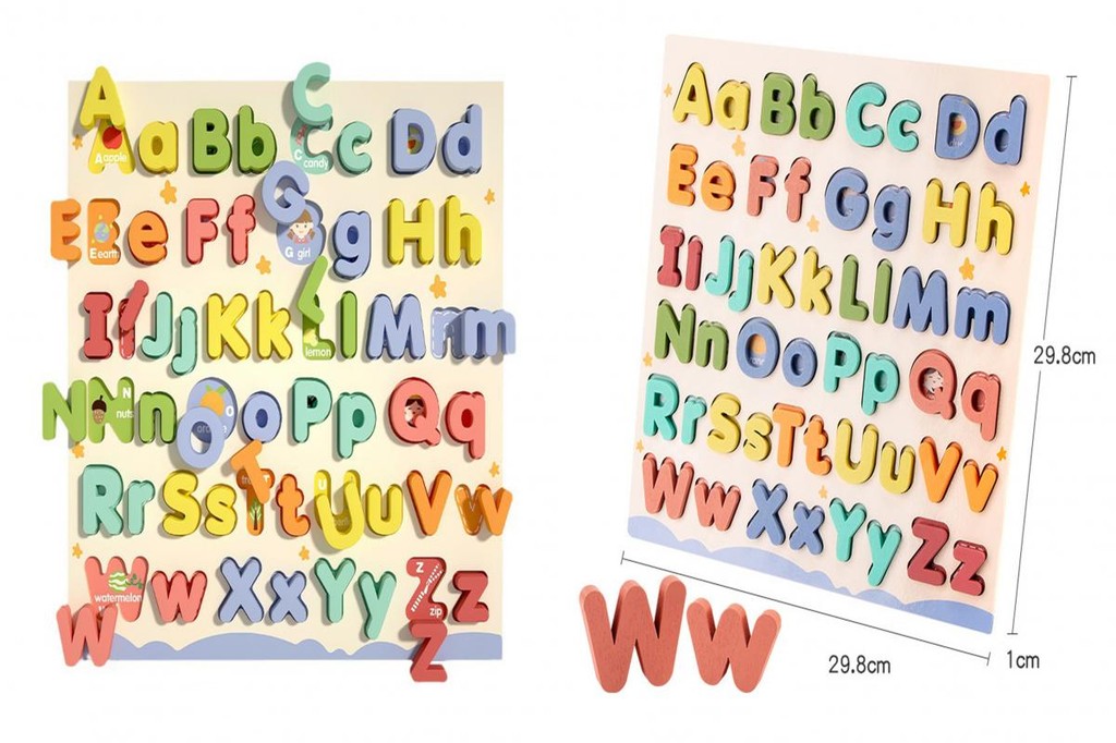 Educational Alphabet Toy Toddlers Alphabet Toy Wooden Alphabet Puzzle ...