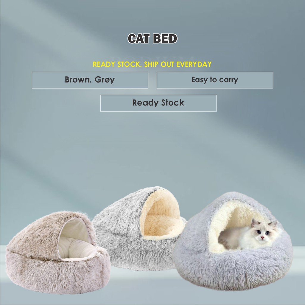 BC 60CM Cat Bed Shell Bed Winter Warm Bed Four Seasons Universal Plush ...