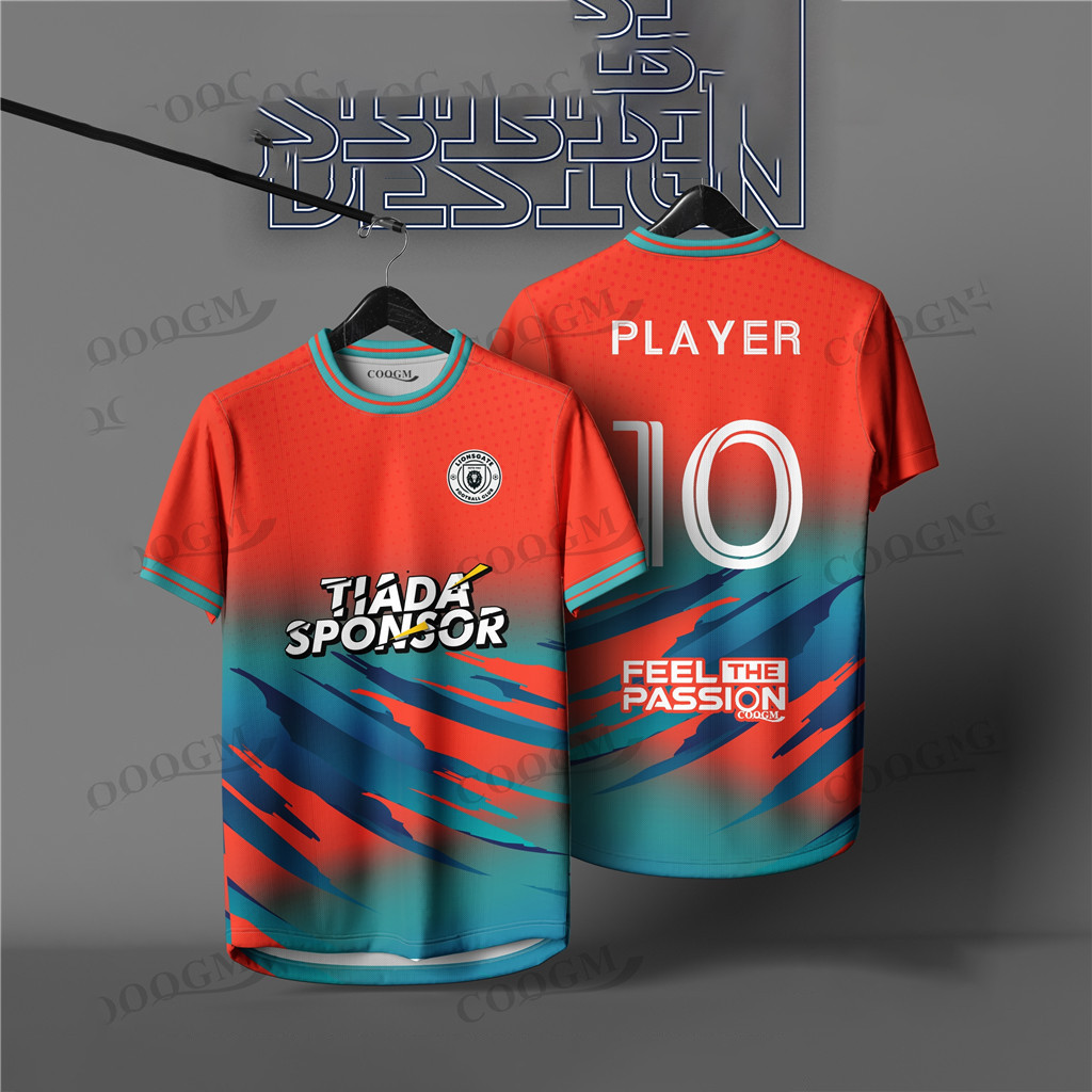 Never give up Futsal football Jersey Custom name Baju Tshirt Guy ...