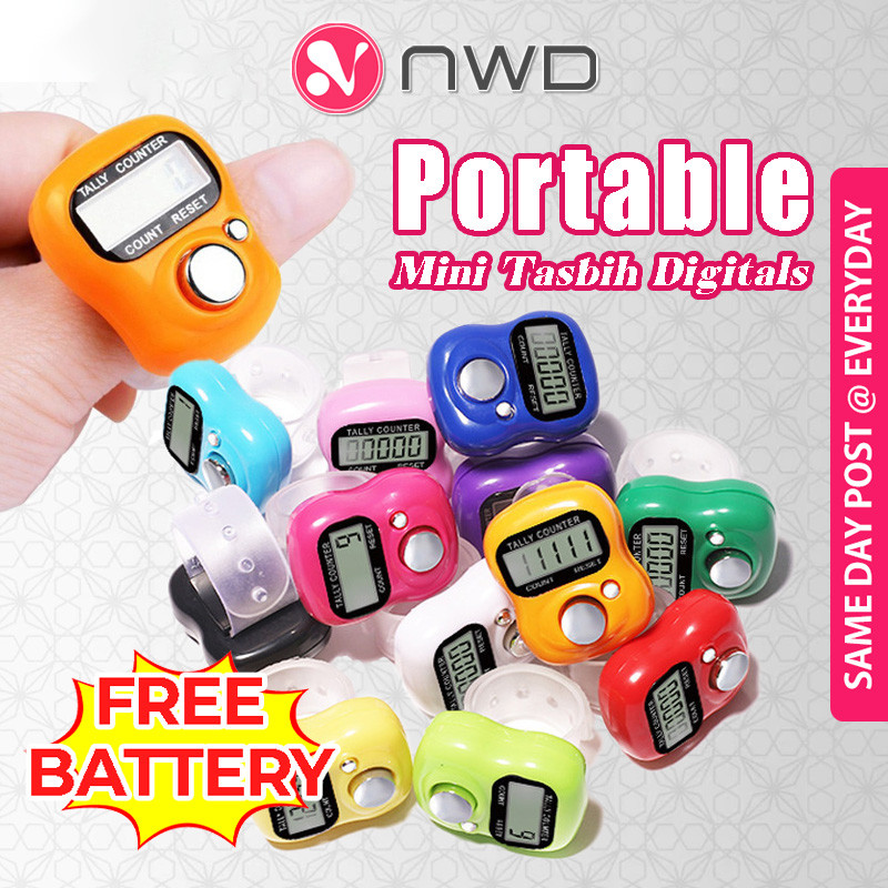 𝗟𝗜𝗚𝗛𝗧𝗪𝗘𝗜𝗚𝗛𝗧 》 Tasbih Digital Mini Finger Counter LCD Display 5 Digit ...