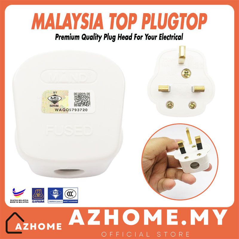 SIRIM 3 Pin Malaysia Plug Top 13A Fused Premium Standard Normal Quality ...