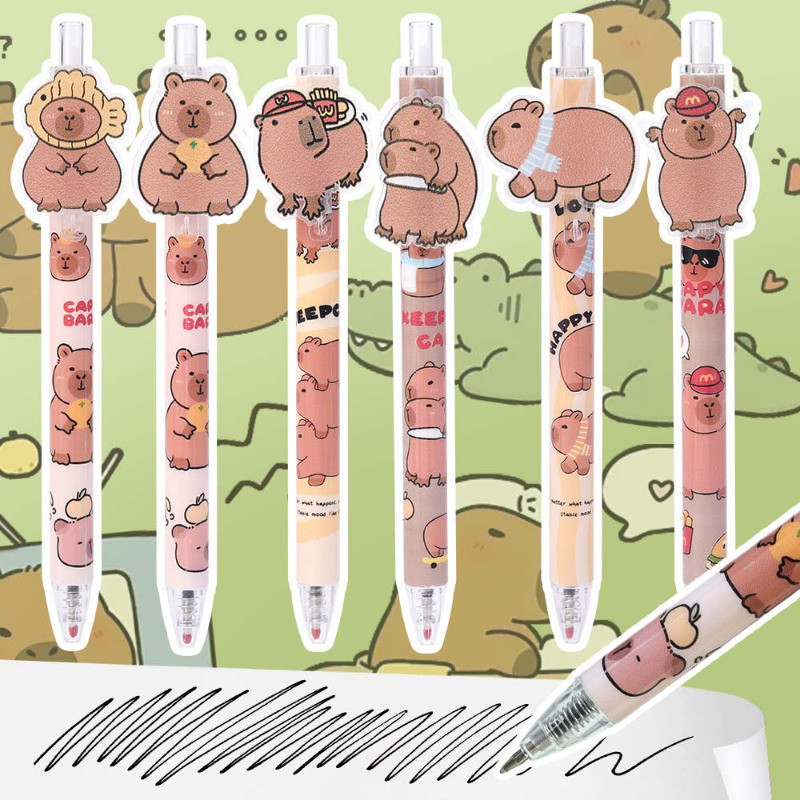 Creative Capybara Gel Pen - 0.5mm Black Ink Pen - School Office Supply ...
