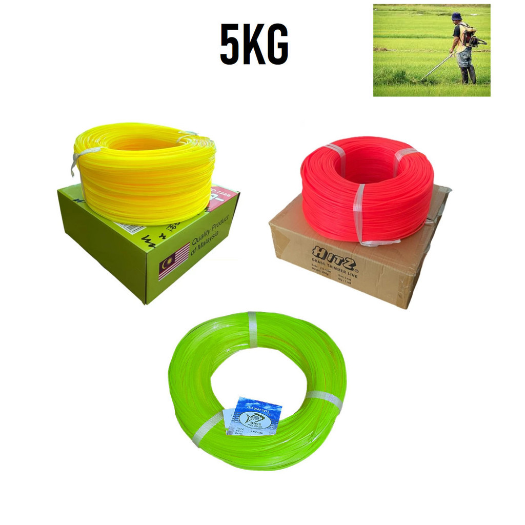 5KG BRUSH CUTTER NYLON TRIMMER LINE / 2.5MM 3.0MM NYLON GRASS TRIMMER ...