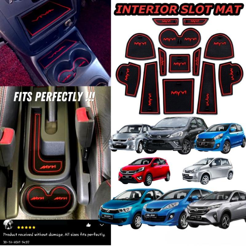 INTERIOR SLOT MAT PERODUA Axia Bezza Alza Aruz Viva Myvi Lagi Best Myvi ...