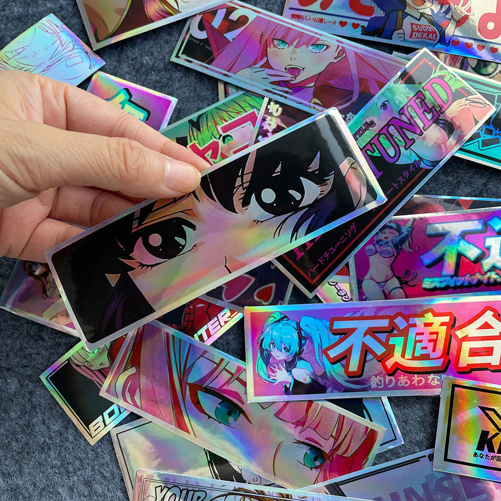 4PCS/32PCS JDM Rainbow Anime Girl Vinyl Sticker Motor Car Accessories ...