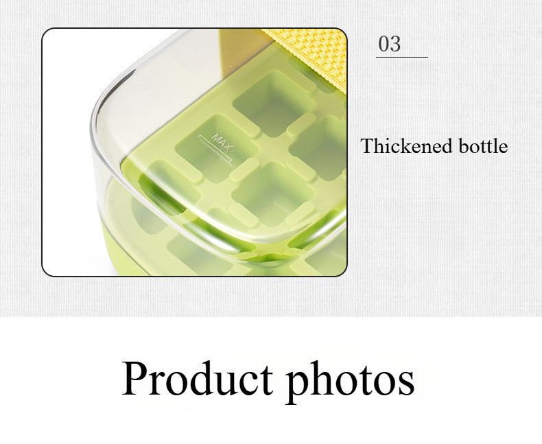 800ml Ice Cube Maker Portable Ice Cube Mold Bottle with Straw Push ...