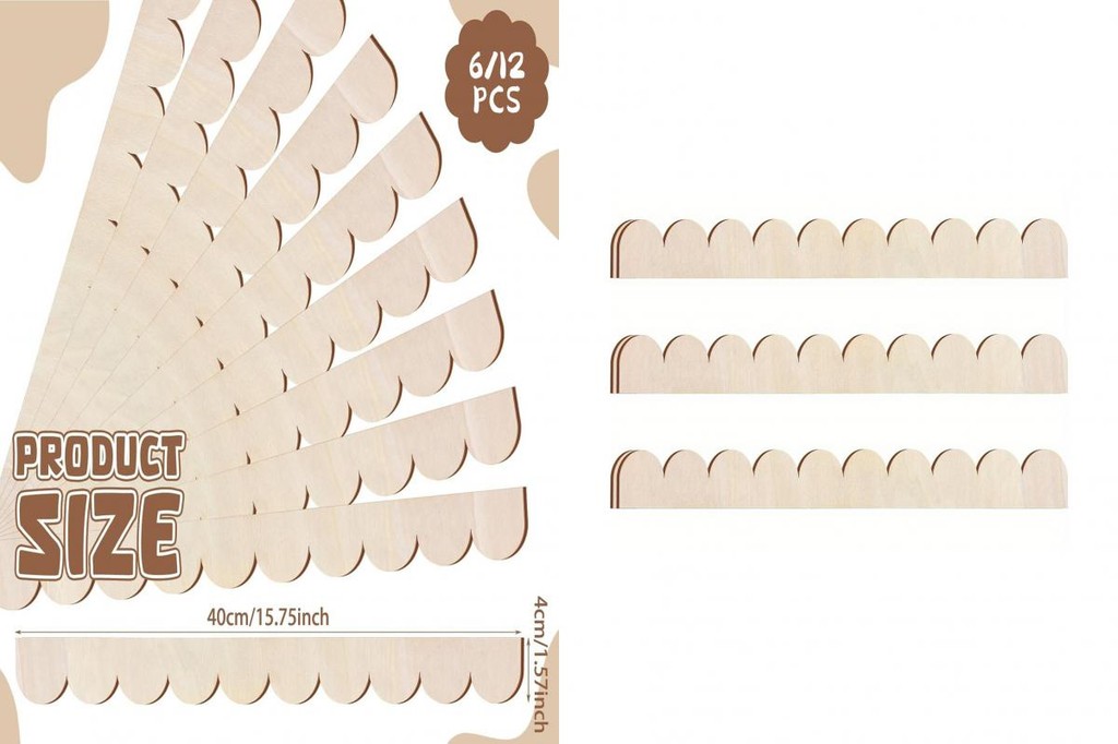 Angelorid| Farmhouse Scalloped Wood Border Wavy Door Frame Border ...