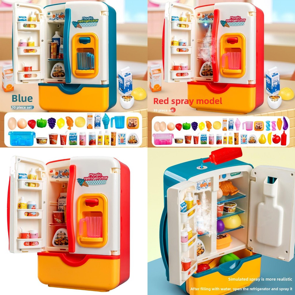 Childrens Refrigerator Toy With Led Lights Spray Function And Music ...