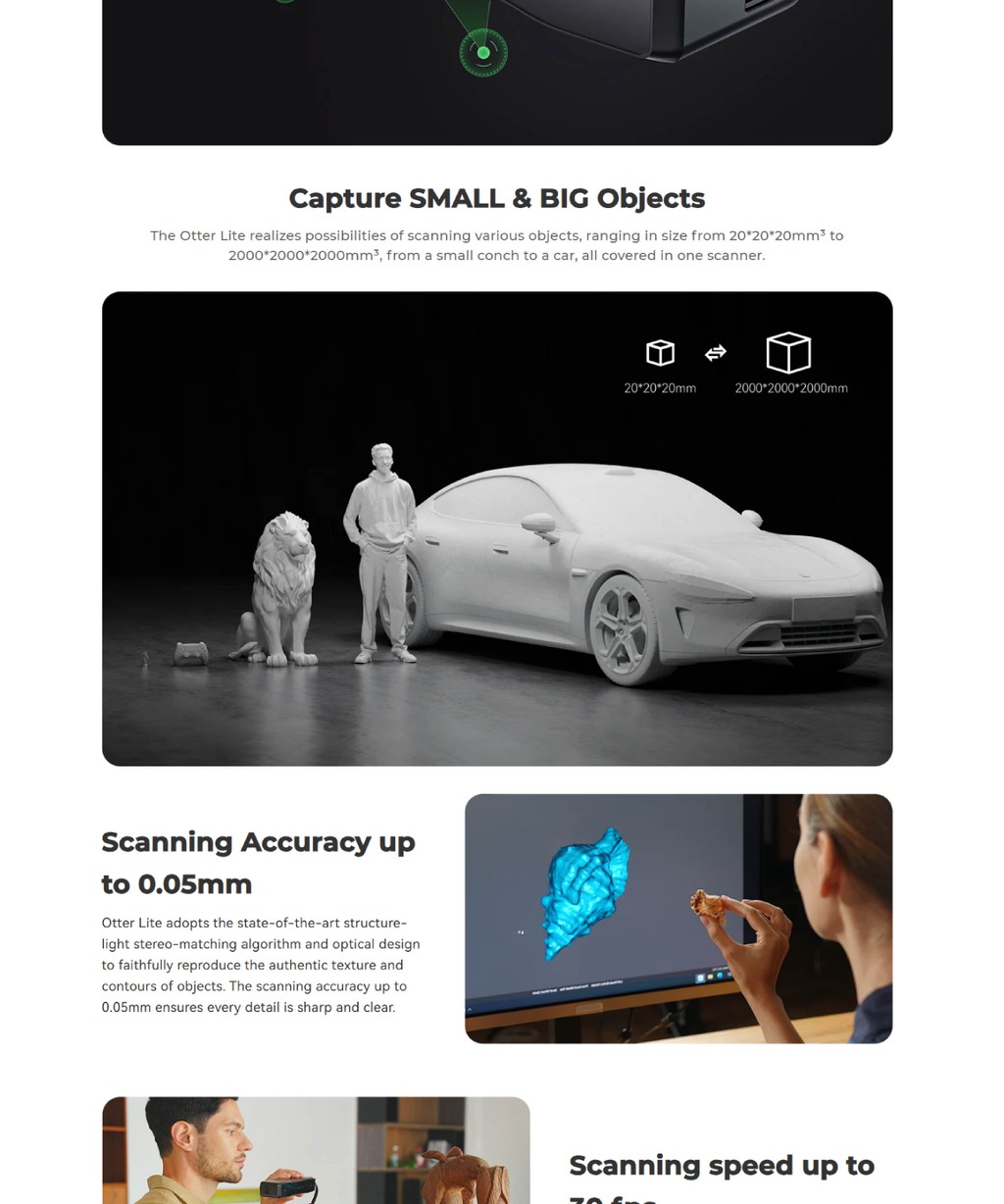 Creality Otter Lite with Full Color Scan / Scan Speed up to 30 Fps ...