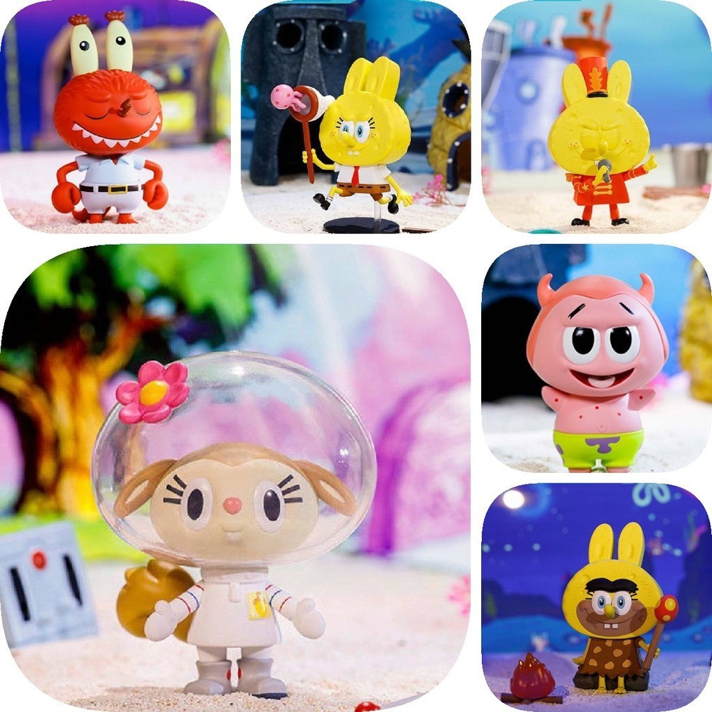 Authentic Labubu Popmart Spongebob Series Metal Blind Box Figurine ...