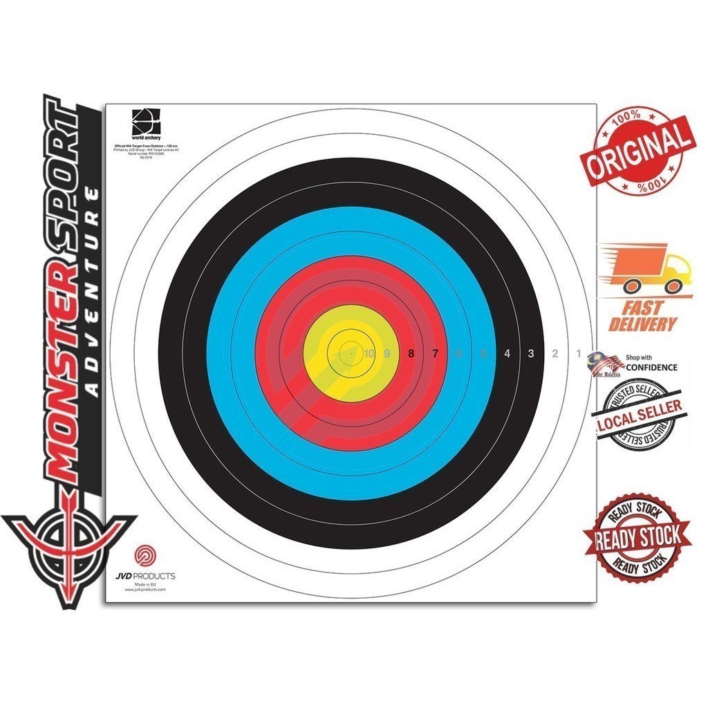Archery Waterproof JVD/Decut/Avalon Target Face Fita 80cm Centre 6-Ring ...