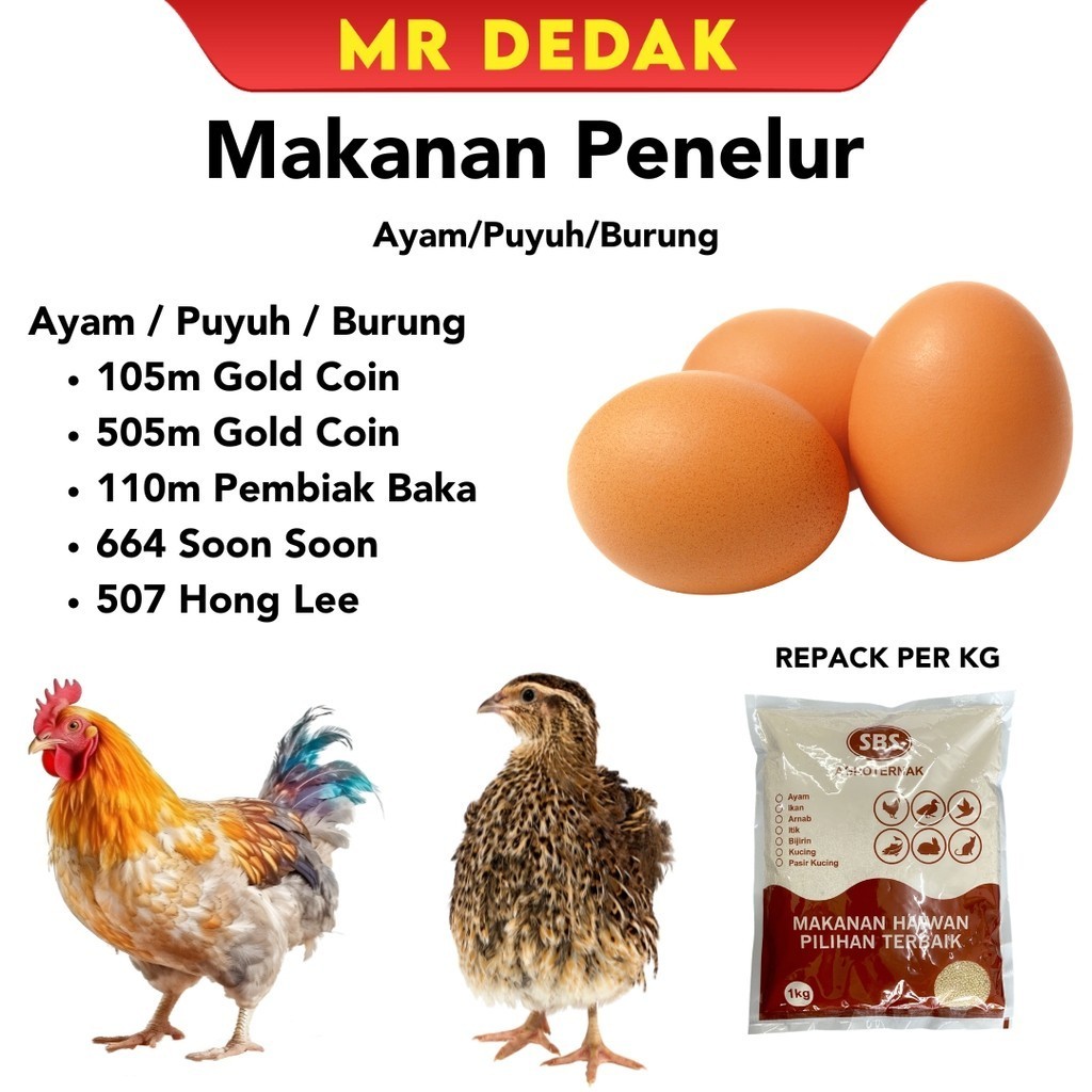 [1KG][REPACK] Makanan Penelur Ayam Burung Puyuh Dedak Penelur Gold Coin ...