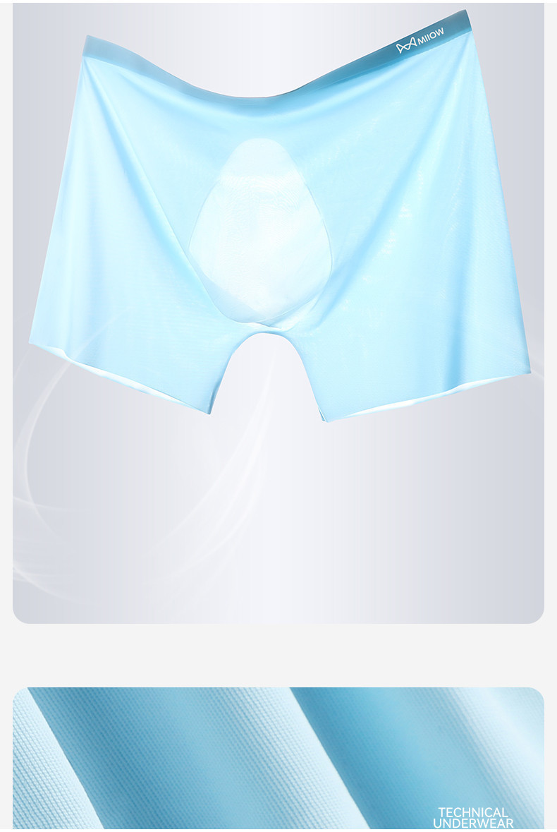 MiiOW Ice Silk Men's Panties Set Ultra-thin Seamless Breathable Man ...