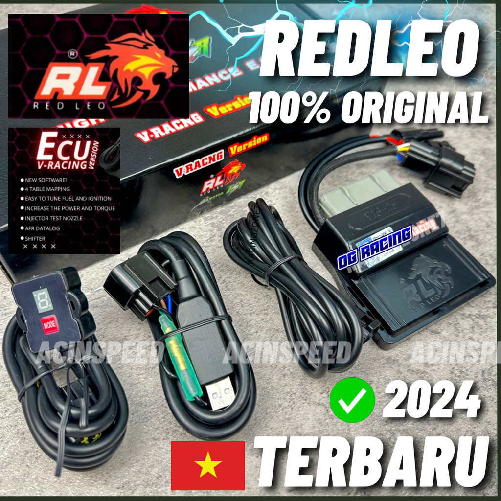 TERBARU 2024 ORIGINAL RED LEO ECU V-Racing Y15 V1 V2 / Y16 ECU RED Leo ...
