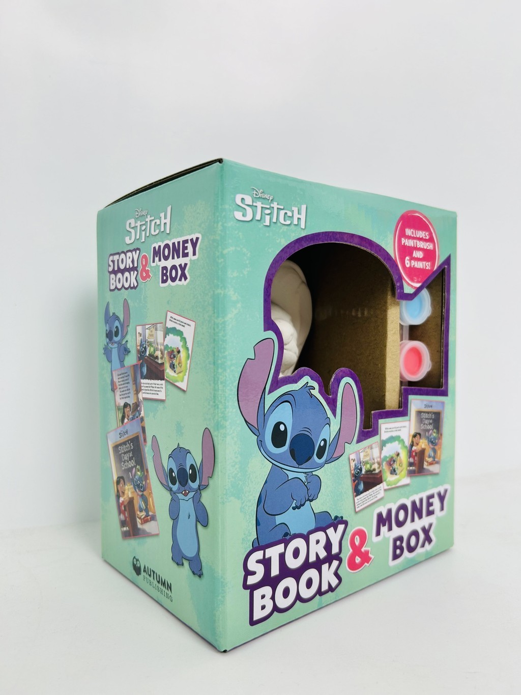 Disney Stitch Paint Your Own Money Box For Kids With Story Book Paints ...