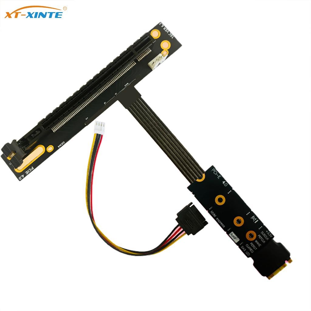 XT-XINTE 64Gbps PCIe 4.0 X4 90 Degree PCI-E 16X to M2 M.2 for NVME SSD ...