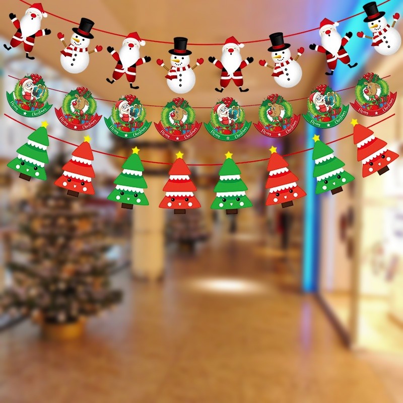Cartoon Christmas Banners Funny Santa Claus Flag Christmas Party ...