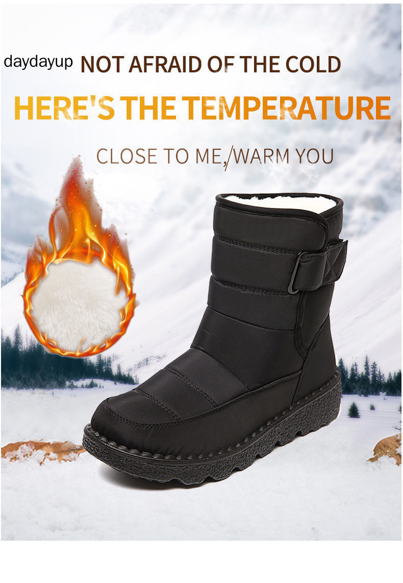 Women Winter Snow Boots Add Velvet Waterproof Non-Slip Warm Cotton ...