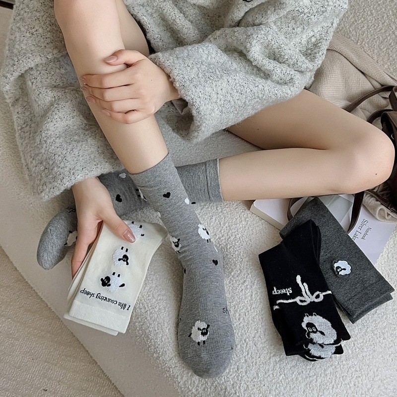 Korean Style Preppy Style ins Early Autumn Socks Female Little Sheep ...