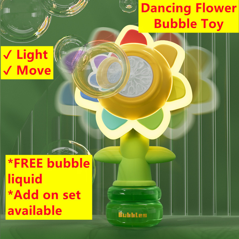 Dancing Flower Rainbow Bubble Toy Machine Light Colourful Kids ...