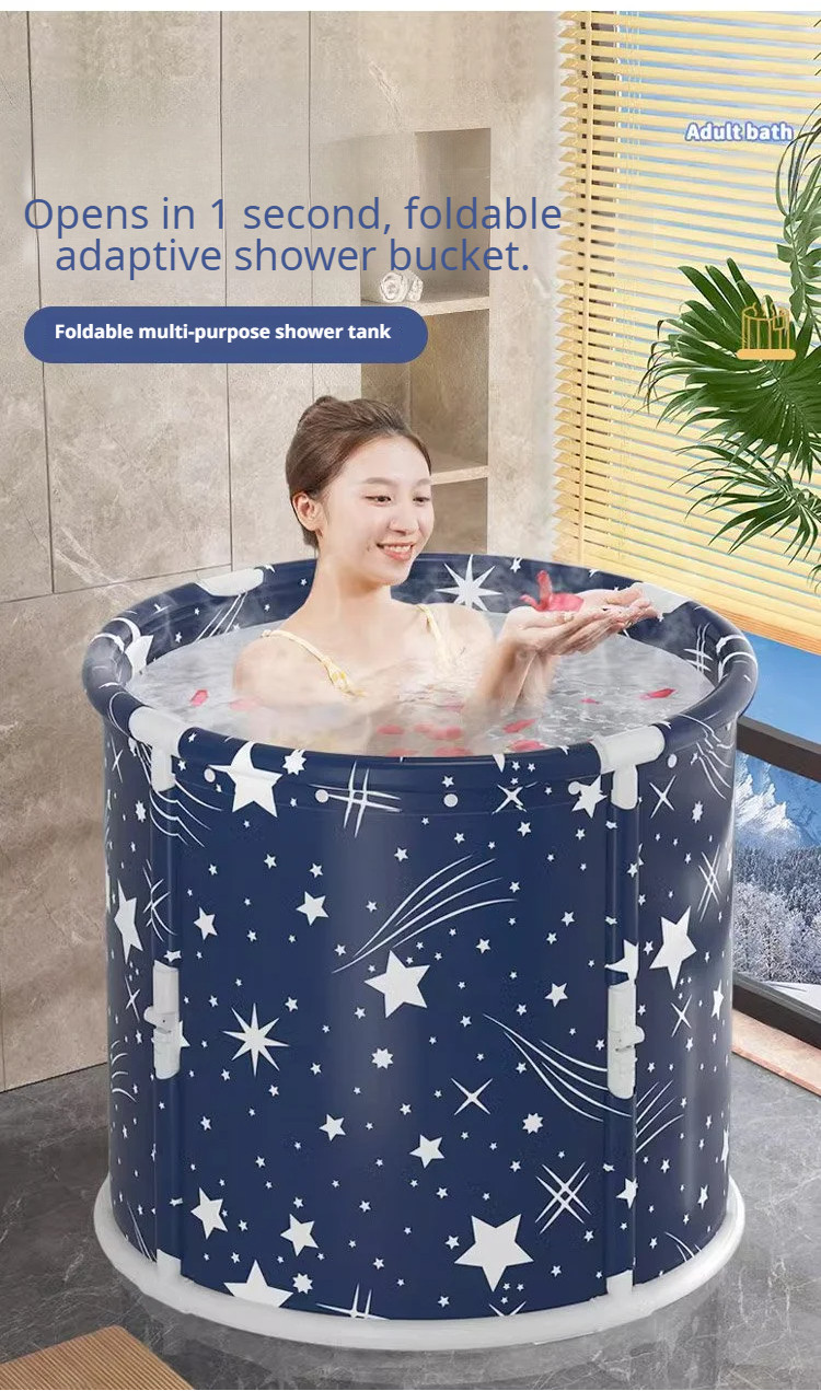 Adult Soaking Tub Bath Bucket Easy Storage One-touch Folding Adult ...