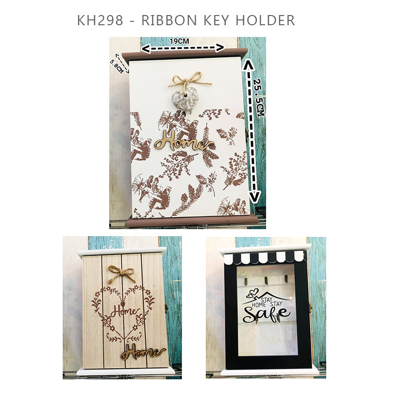 Romantikaa KEY HOLDER 3 Design Wall Hanging Wooden Key Rack with Hook ...