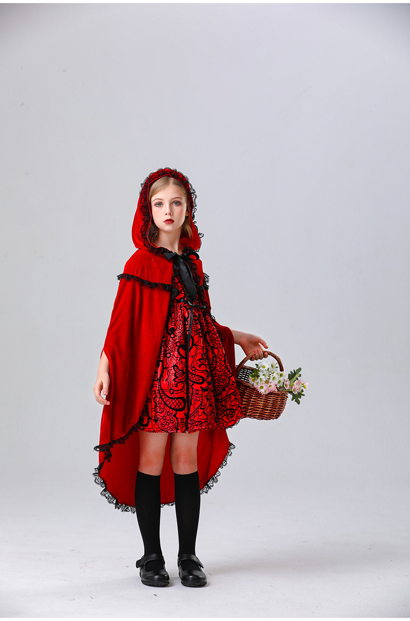 Girl Little Red Riding Hood Princess Dress Halloween Masquerade Kids ...
