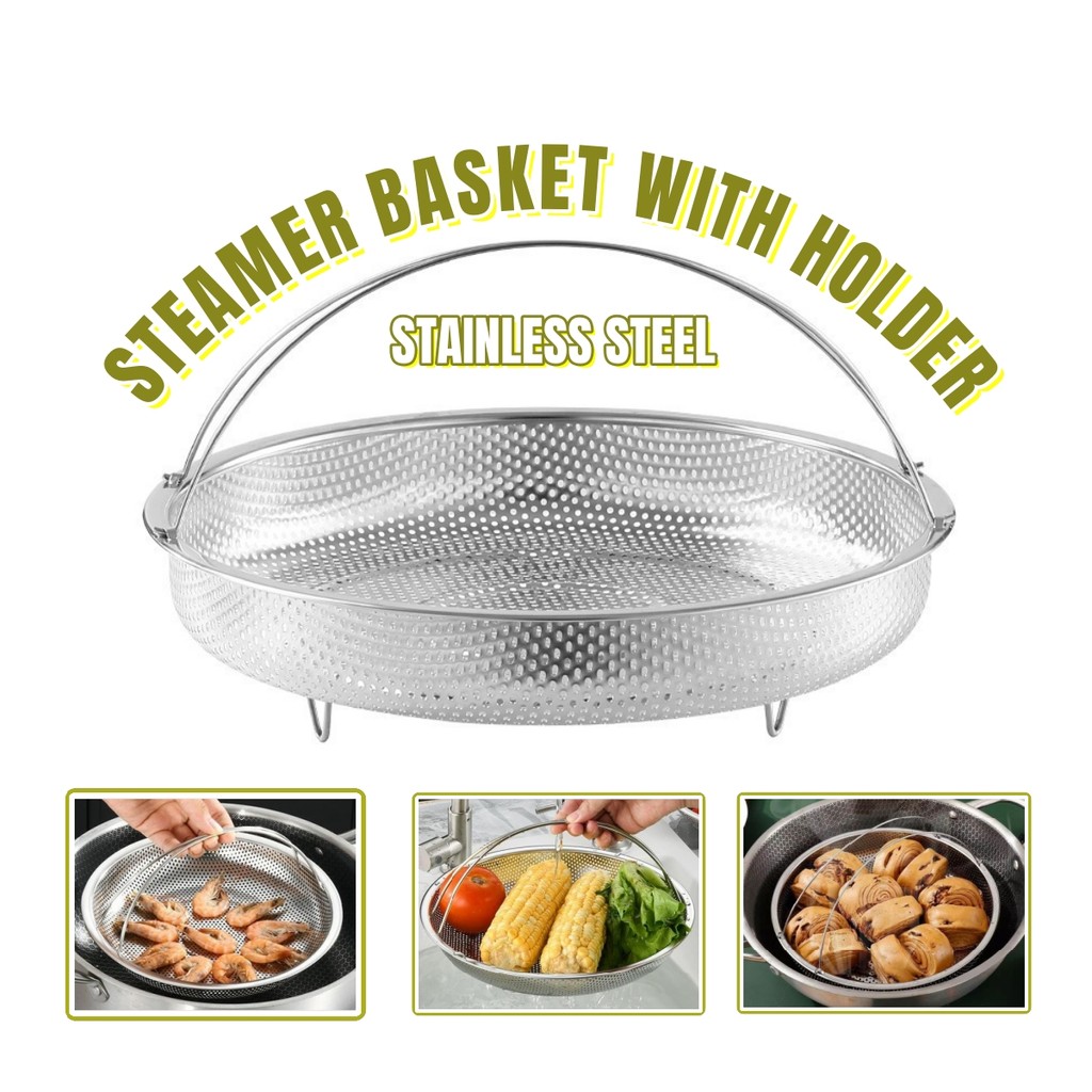 Stainless Steel Steamer Basket with Handle Detachable Multifunctional ...