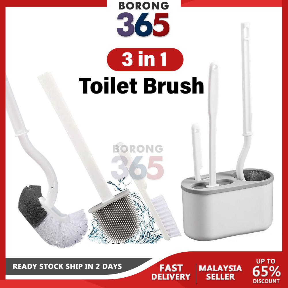 [3 In 1] Borong365 Toilet Brush Set Berus Cuci Tandas Gap Brush ...