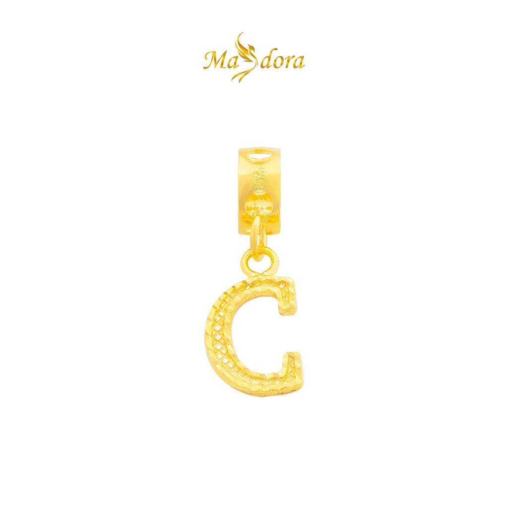 MASDORA 916 Gold Charms Charm Emas ~ Alphabet C (EMAS 916/22K) | Shopee ...